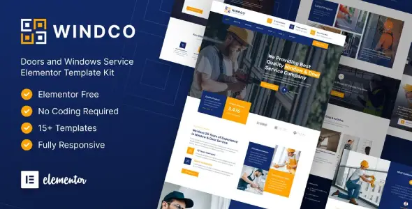 Free Windco – Doors & Windows Service Elementor Template Kit • GPLCare